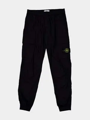 Stone Island Stretch Cotton Cargo Trousers - Black