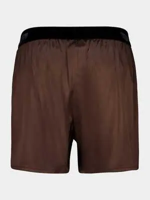 TOM FORD Stretch Silk Satin Pj Shorts - Brown