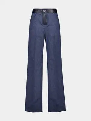 FERRAGAMO High-waisted Wide-leg Denim Trousers