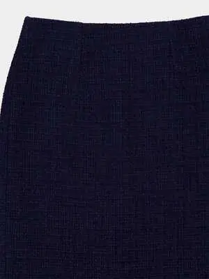 Roland Mouret Bouclé Column Midi Skirt - Blue