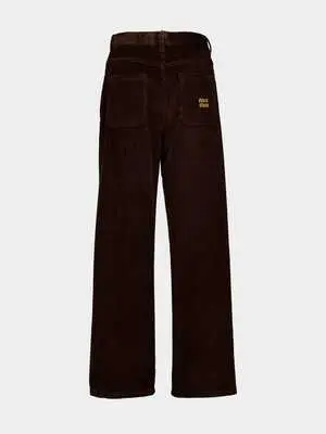 Miu Miu Corduroy Wide-leg Pants - Brown