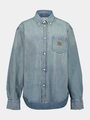 Miu Miu Oversized Chambray Shirt - Blue