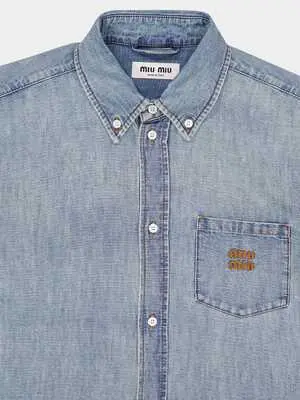 Miu Miu Light Chambray Oversized Shirt - Blue