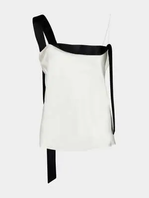 TOM FORD Silk Camisole With Tuxedo Band - White