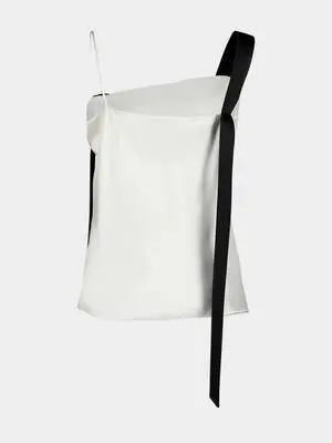 TOM FORD Silk Camisole With Tuxedo Band - White
