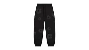 DENIM TEARS Faded Mono Cotton Wreath Sweatpant - Black