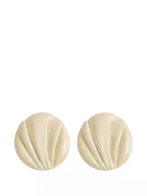 Chloé Pleated Clip-On Earrings Neutrals