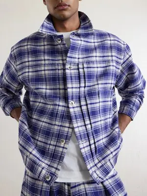 STORY MFG. Friday Checked Cotton Jacket
