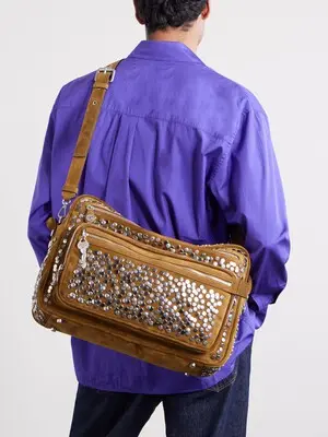 Acne Studios Embellished Suede Camera Bag