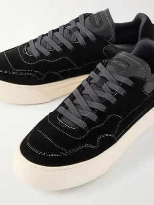 OMNI Matta Leather-trimmed Suede Sneakers