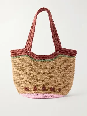 Marni Small Raffia-like Tote Bag - Brown