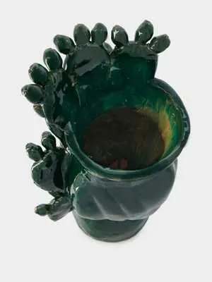 LES-OTTOMANS Dark Ceramic Head Sculpture Vase