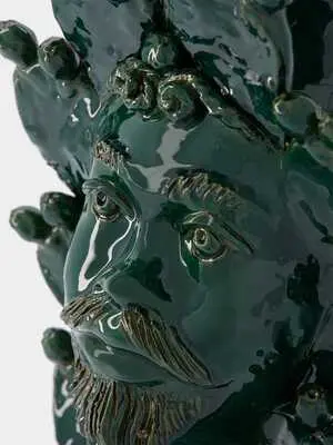 LES-OTTOMANS Dark Ceramic Head Sculpture Vase