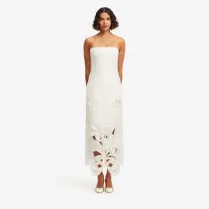 LEO LIN Rayna Appliqué Bustier Maxi Dress - Snow