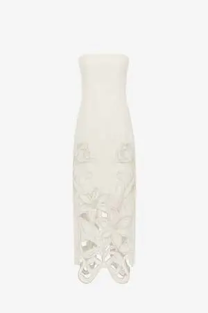 LEO LIN Rayna Appliqué Bustier Maxi Dress - Snow