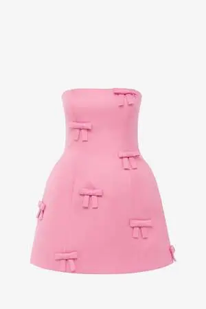 LEO LIN Roselle Bow Mini Dress - Fuchsia