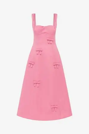 LEO LIN Beatrice Bow Midi Dress