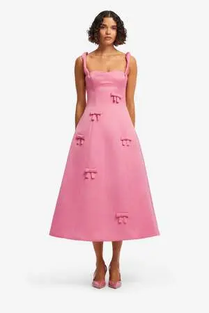 LEO LIN Beatrice Bow Midi Dress
