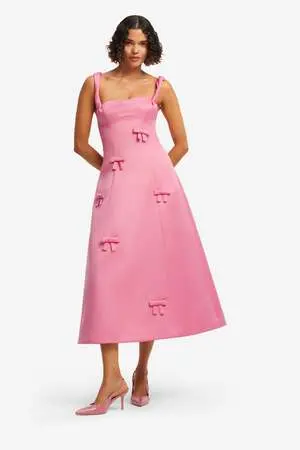LEO LIN Beatrice Bow Midi Dress