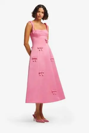 LEO LIN Beatrice Bow Midi Dress