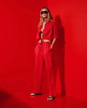SERENA BUTE LONDON Broderie Summer Jogger - Red