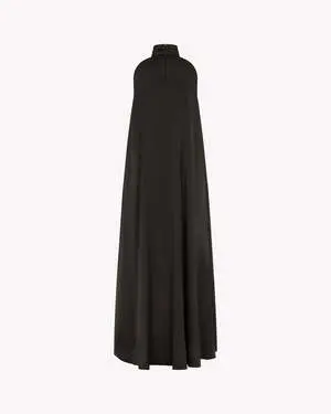 Serena Bute Draped Full Length Dress - Black