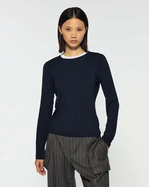 Serena Bute Jersey Long Sleeve T-Shirt - Navy