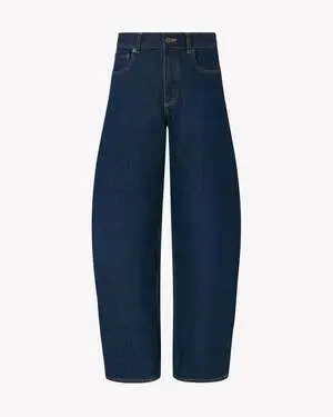 Serena Bute Barrel Leg Denim Jeans - Navy