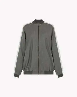 Serena Bute Cashmere Blend Bomber Jacket - Gray