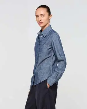SERENA BUTE LONDON Chambray Serena Shirt - Dark Navy