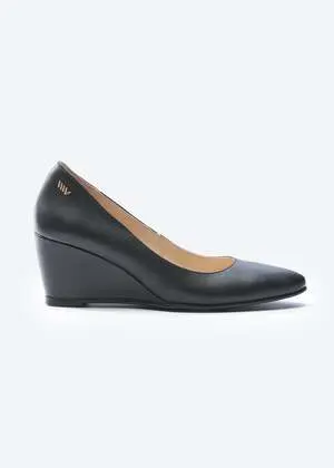 VISCATA Verona Leather Wedges - Black