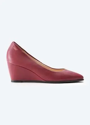 VISCATA Verona Leather Wedges - Burgundy
