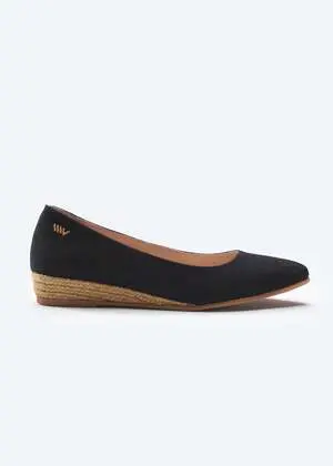 VISCATA Rubina Canvas Espadrille Flats - Black