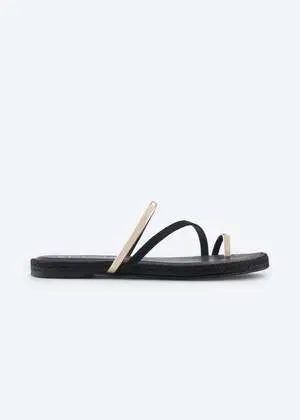 VISCATA Miramar Suede Espadrille Sandal Black