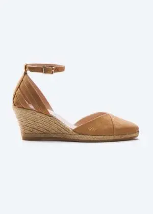 VISCATA Ullastret Suede Espadrille Wedges - Camel