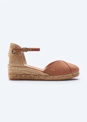 VISCATA Pubol Canvas Espadrille Wedges Brown