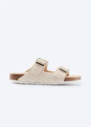 VISCATA Calis Archive Raffia Sandal Flats