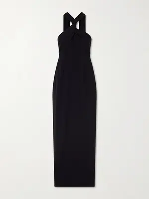 Solace London Rona Twisted Halterneck Gown - Black