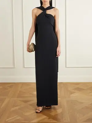 Solace London Rona Twisted Halterneck Gown - Black
