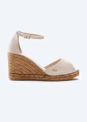 VISCATA Aiguafreda Canvas Espadrille Wedge Sandals Beige