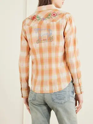 Ralph Lauren Buffalo Embroidered Checked Cotton Shirt