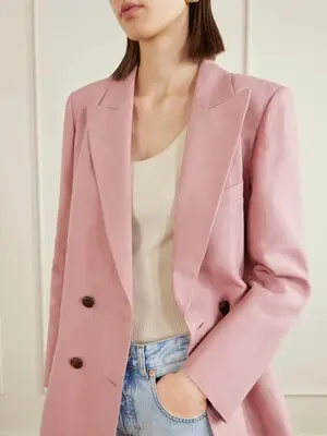BLAZÉ MILANO Midday Sun Double-breasted Linen Blazer