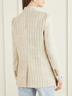 BLAZÉ MILANO Serene Everyday Striped Canvas Blazer - Neutrals