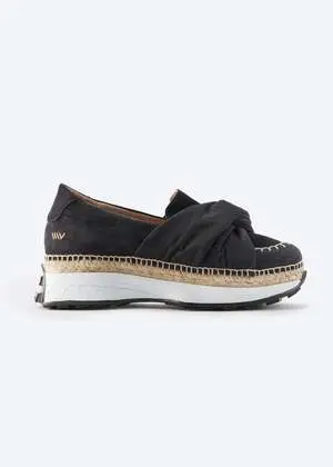 VISCATA Giverola Suede Espadrille Sneakers - Black