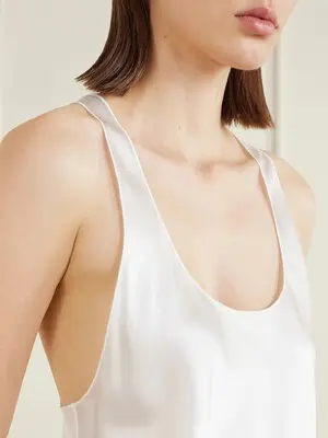 Eterne Hedi Silk-blend Satin Tank - Neutrals