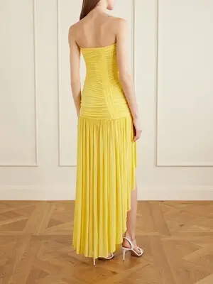 Christopher Esber Orion Strapless Ruched Gown - Yellow