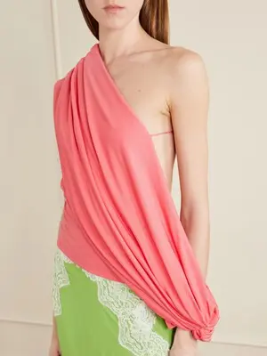Christopher Esber Aiba One-shoulder Draped Jersey Top