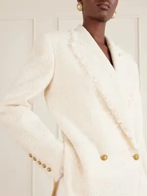 Balmain Double-breasted Tweed Blazer - Neutrals