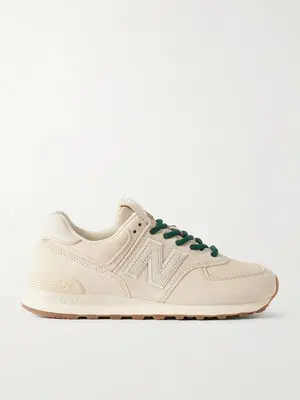 NEW BALANCE 574 Leather-trimmed Suede Sneakers