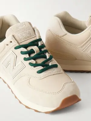 NEW BALANCE 574 Leather-trimmed Suede Sneakers
